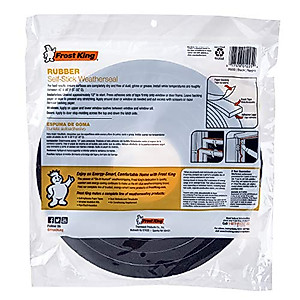 Frost King Available R930H Sponge Rubber Foam Tape 9/16-Inch, Black, 1/2" W,9/16" T