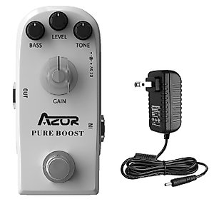 AZOR Pedal Power Adapter with Pure Boost Guitar Effect Pedal Micro Clean Boost with True Bypass