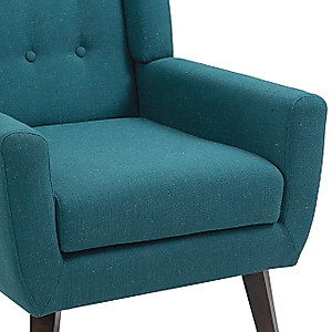 UIXE Accent Chairs Set of 2, Modern Living Room Arm Chair Button Tufted Armchair, Comfy Upholstered Club Lounge Sofa Seat Reading Chair Bedroom Side Seating for Home Office (Turquoise Blue)