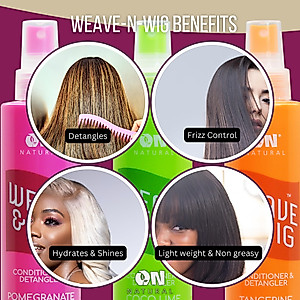 ON Organic Natural Premium Oil-Free Weave & Wig Conditioner & Detangler Tangerine 2.0 fl oz