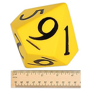LEARNING ADVANTAGE - Jumbo Polyhedra Die - 10 Sides - Large, Foam Dice for Games - Teach Numbers, Probability, Addition and Subtraction