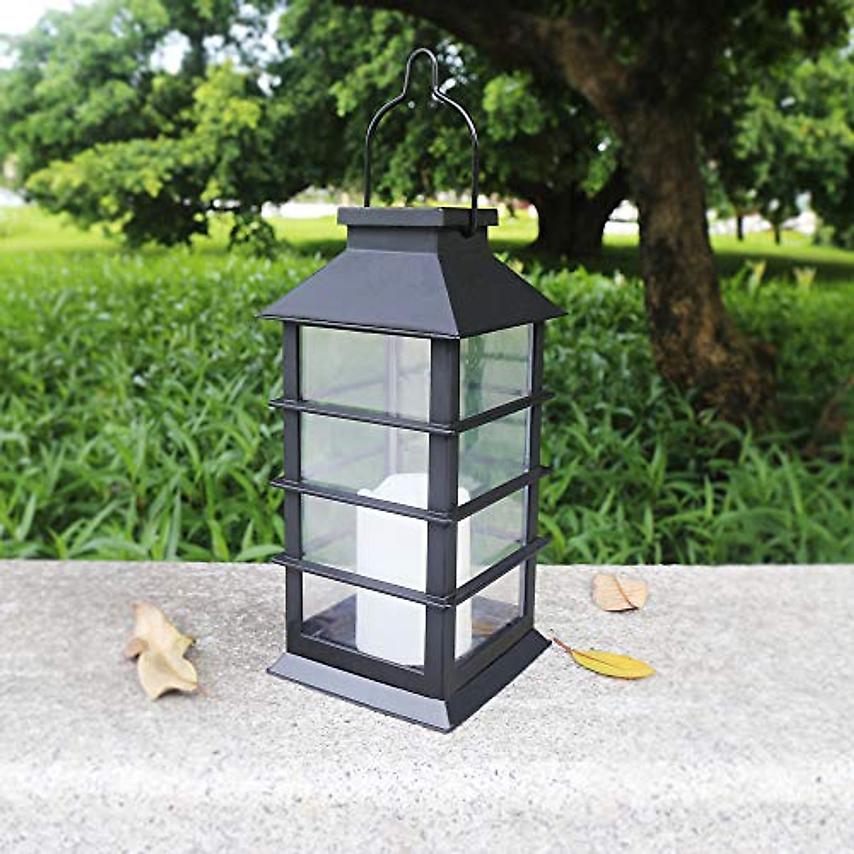 AicooFest Solar Lantern Outdoor Hanging Solar Candle Lights Decorative Table Lantern Waterproof Flameless LED Candles for Your Home Garden Table Patio