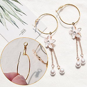 60pcs Beading Hoop Earrings Finding,FUNCYboo Round Earring Hoop Open Earring Beading Hoop for Jewelry Making DIY Crafts 30mm 40mm 50mm
