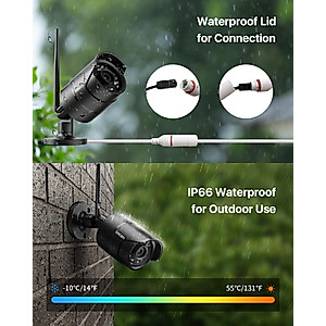 Loocam 900MHz Wireless Security Camera System Outdoor 2TB Hard Drive, 2000ft Long Range Transmission, 4 Camera 6 Channel NVR Surveillance Kit