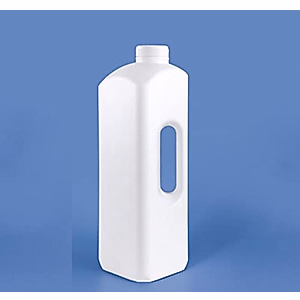 WellieSTR 4Piece (White) Empty HDPE Plastic Juice/Milk Bottles with Caps,Food Grade HDPE Storage Container Ketchup Salad Jam Oil Refillabel Bottle