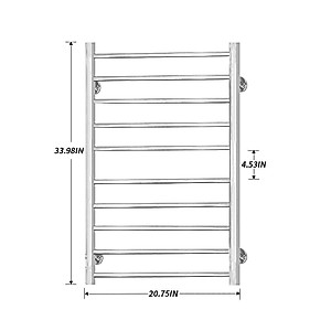 TOYEEKA Towel Warmer Wall Mounted 10 Bar Hardwired Curved Towel Electric Warm Bath Towel Heater