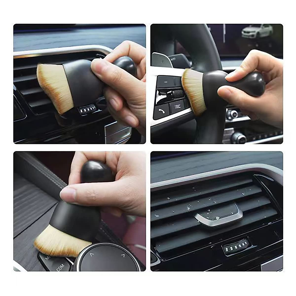 Car Interior Detailing Brush, Auto Interior Soft Hair Removal Brush,Car Brush, Car Cleaning Brush Interior Soft Bristles Detailing Brush Dusting Tool for Car,Home,Office,Computer,Keyboard (3PCS)