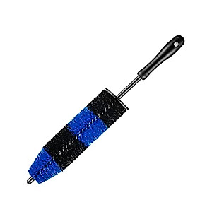 SGCB Car Wheel Rim Detailing Brush for Vehicle, 17 inch Long Auto Soft Bristle Wheel Cleaner Brush No Scratch Tire Rim Scrub Brush Alloy Wheel Shining Washing Scrub Brush Easy Reaching Inside Deep Rim