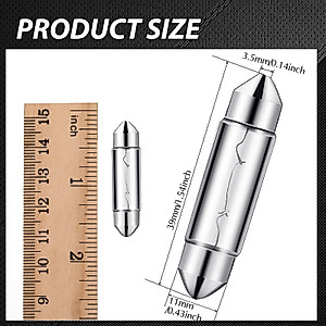 Rossesay 10 Pcs Xenon Festoon Light Bulb 12 Volt Xenon Bulb 39mm Under Cabinet Light Bulbs for Counter Lighting and Under Cabinet Lighting in Kitchen (10, Watts)