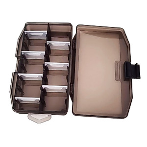 Fishing tackle lure baits box with removable dividers, Storage box for small things 2 pieces, Brown (CF-BOX-01)