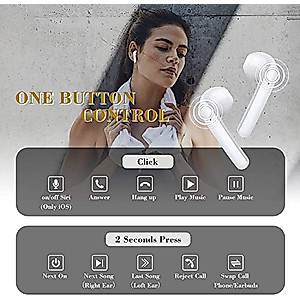 MOHIPI Wireless Earbud Bluetooth 5.0 Headphones Noise Cancelling Air Buds Pods 3D Stereo Ear pods in-Ear Ear Buds with Deep Bass Earphones Sport Headsets for Android/Samsung/Apple iPhone