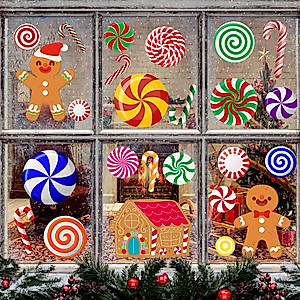 DIYDEC 70PCS Peppermint Floor Decals Stickers, Self-Adhesive Christmas Candy Party Wall Floor Stickers Decals for Christmas Floor Candy Land Decoration