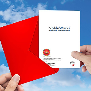 NobleWorks - 12 Cartoon Merry Christmas Cards Funny - Adult Happy Holiday Greetings, Boxed Notecards Bulk (1 Design, 12 Cards) - Snowglobe Blower C7086XSG-B12x1