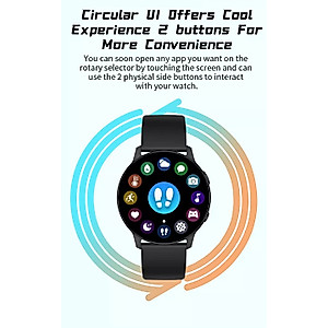 Smart Watch 2022 for Woman and Men, 1.28 ich Full Screen Touch, Activity Trackers Compatible iOS/Android, IP68 Waterproof, Black 1.28 inch VMX1 0