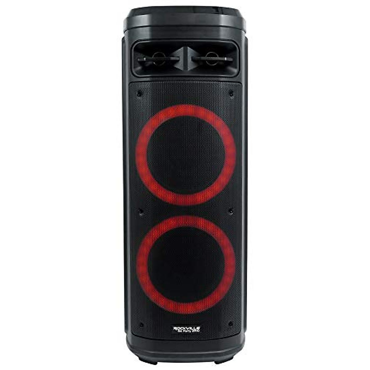 Rockville Go Party ZR10 Dual 10" Portable Wireless LED Bluetooth Speaker+UHF Mic