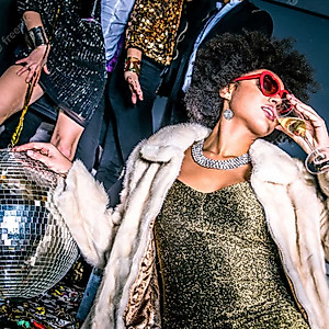 YAHPERN 3Pairs Disco Ball Earrings for Women, 60s 70s Outfits Costume Accessory, Statement Dance Party Mirror Ball Dangle Earrings Halloween Holiday Gifts (Silver)