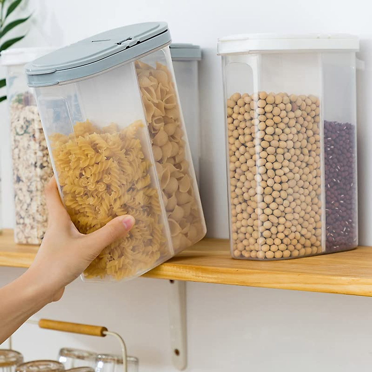 Genérico Storage Containers,Airtight Best Food Storage Containers and Removable partition Design,Storage Jars for transparent gray