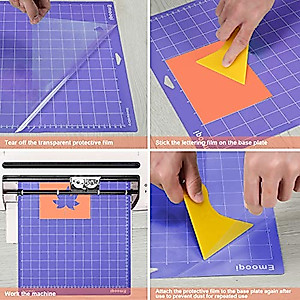Emooqi Cutting Mat for Cricut Maker/Explore Air 2/Air/One(3pcs, 12x12 Inch, Scraper), High Adhesive Sticky Purple Square-Grid&Non-Slip Cutting Mats for Art, Textiles, Scrapbooking, and DIY Projects.
