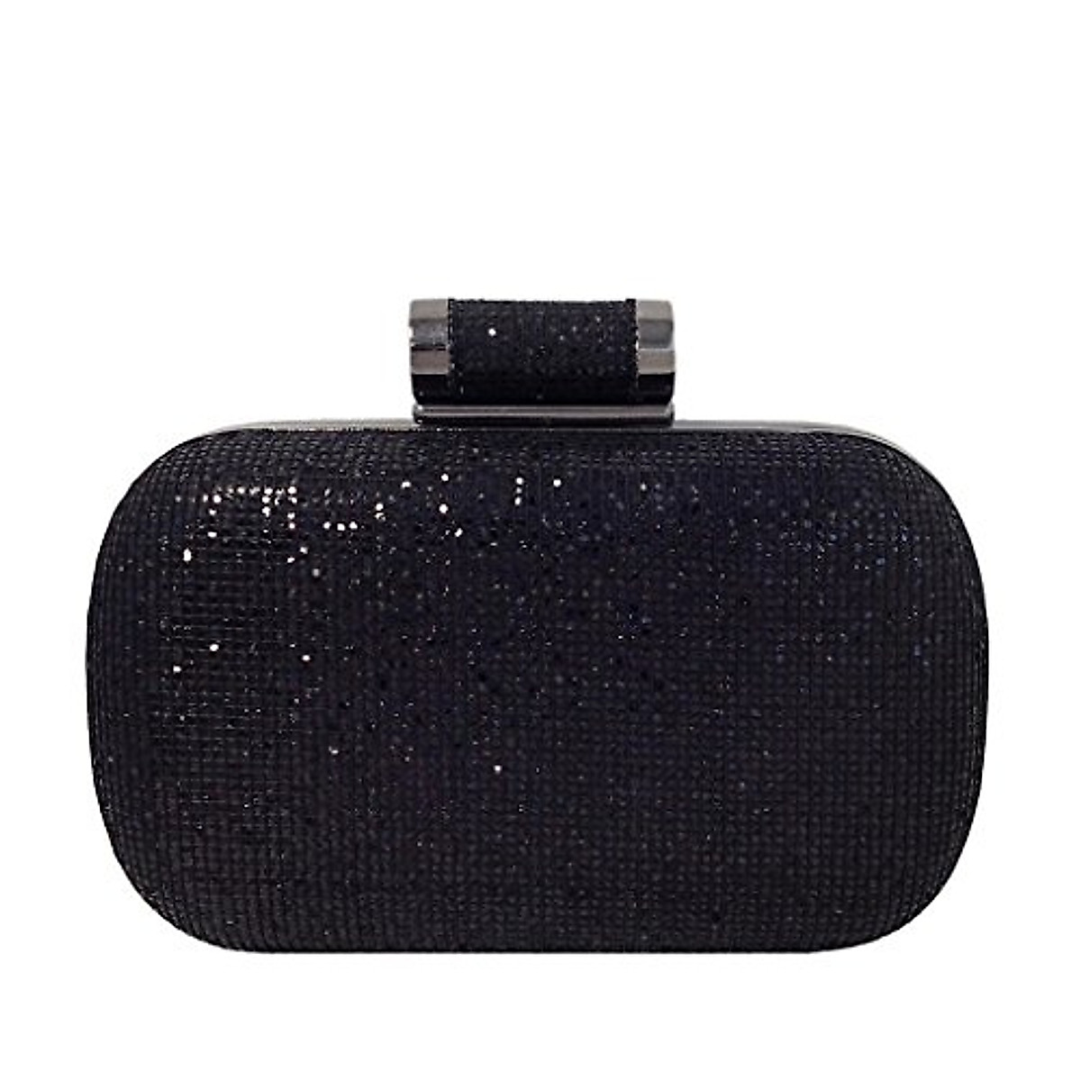 JNB Women's Sparkling Glitter Evening Box Clutch, Black