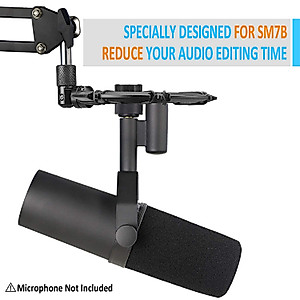 SM7B Shock Mount Reduces Vibration Noise Matching Mic Boom Arm Stand, Compatible for Shure SM7B Mic by YOUSHARES