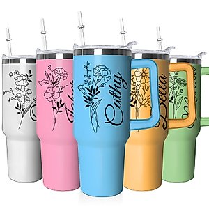 Personalized Gifts Custom Tumbler with Straw 40 Oz Customized Stainless Steel Insulated Travel Cup Add Name,Photo,or Logo,Custom Travel Coffee mug,Personalized Photo Gifts for Women Men