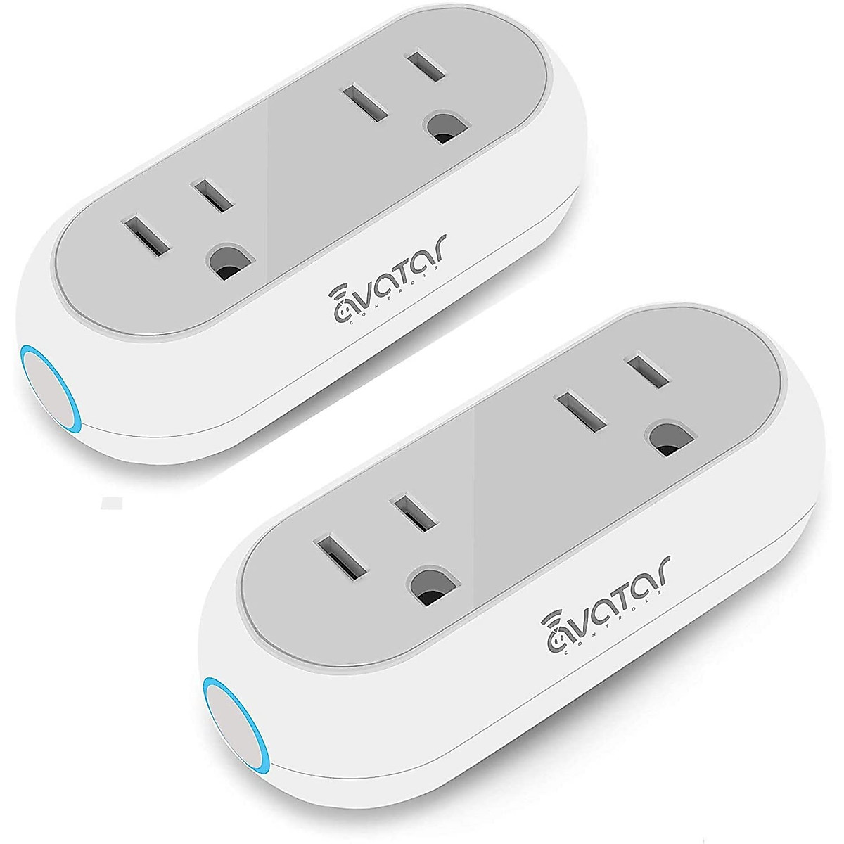 Smart Plug That Work with Alexa, Google Home Assistant, Siri Shortcuts & IFTTT, Dual Sockets 2.4G WiFi Outlet Compatible with Avatar Controls, Smart Life & Tuya APP - Energy Monitoring - 2 Pack