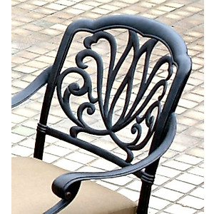 Outdoor Patio Swivel Bar Stools Cast Aluminum Elisabeth Outdoor 2pc Set