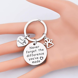 MYOSPARK Pet Groomer Keychain Dog Salon Gift Never Forget The Difference You've Made Appreciation Jewelry Pet Beautician Gift (difference pet groomer keychain)
