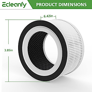 2-Pack H13 True HEPA Filter Compatible with Afloia Fillo/Halo/Mooka Allo, 3-in-1 H13 True HEPA Filtration for Fillo Air Puri-fier Filter, for MOOKA Allo Filter