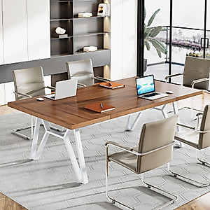 Tribesigns 6FT Conference Table, 70 in Meeting Table, Long Seminar Table for Meeting Room, Rectangular Modular Conference Room Table, Large Computer Table for Office, Boardroom.