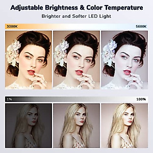 Camera Light, Dazzne D20 Video Light Panel with DC Adapter and Rechargeable Battery via USB-C Directly, Bi-Color 3200K-5600k DSLR Light for Canon/Nikon/Samsung/Olympus and Portrait Photography