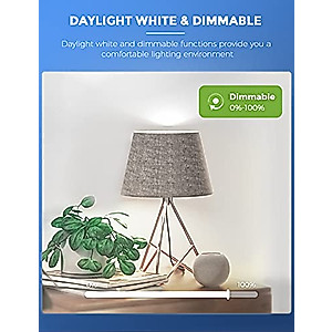 LOHAS Smart Light Bulb Work with Alexa, Google Home & Siri, A19 WiFi LED Bulb Daylight 5000K, 9W 60W Equivalent, Dimmable, 850LM