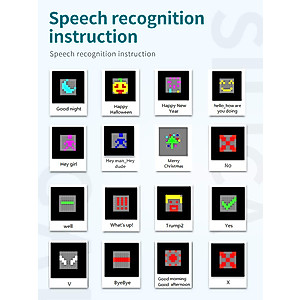 PIXIADORE-LED Voice Recognition Mask Light up Rave Mask Sound Active USB Rechargeable-Party Festival Dancing Halloween Black