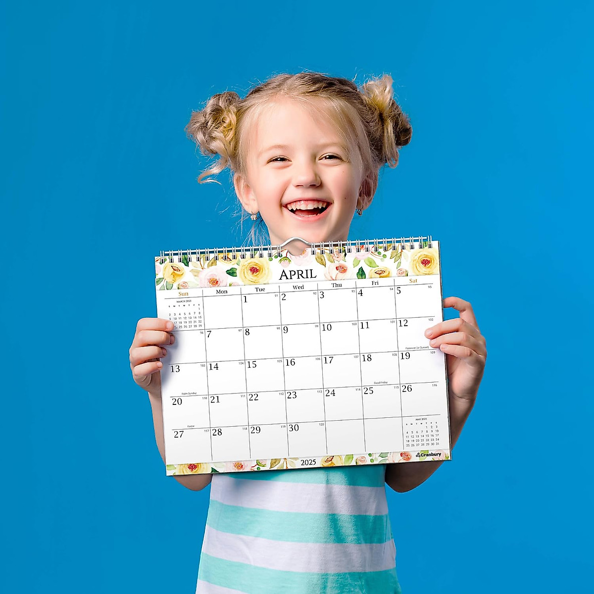 CRANBURY Small Wall Calendar 2023 - (Floral) Use 8.5x11 Calendar 2023 as Desk Calendar or Hanging Calendar 8.5 x 11, Gorgeous Flower Designs, Includes Stickers