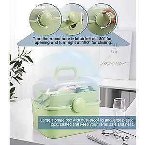 Cqhxvw Craft Organizers and Storage Large Art Supply Storage Three Layer Storage Box Arts and Crafts Box 10.5 X 8.2 X 9in First Aid Medication Organizer Tackle Box Organizer Storage Box with Handle