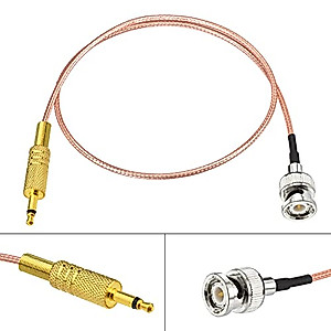 Eightwood BNC Male to 3.5mm 1/8” Mono TS Male Plug Stereo Adapter Coaxial Power Audio Cable 1.6 Feet