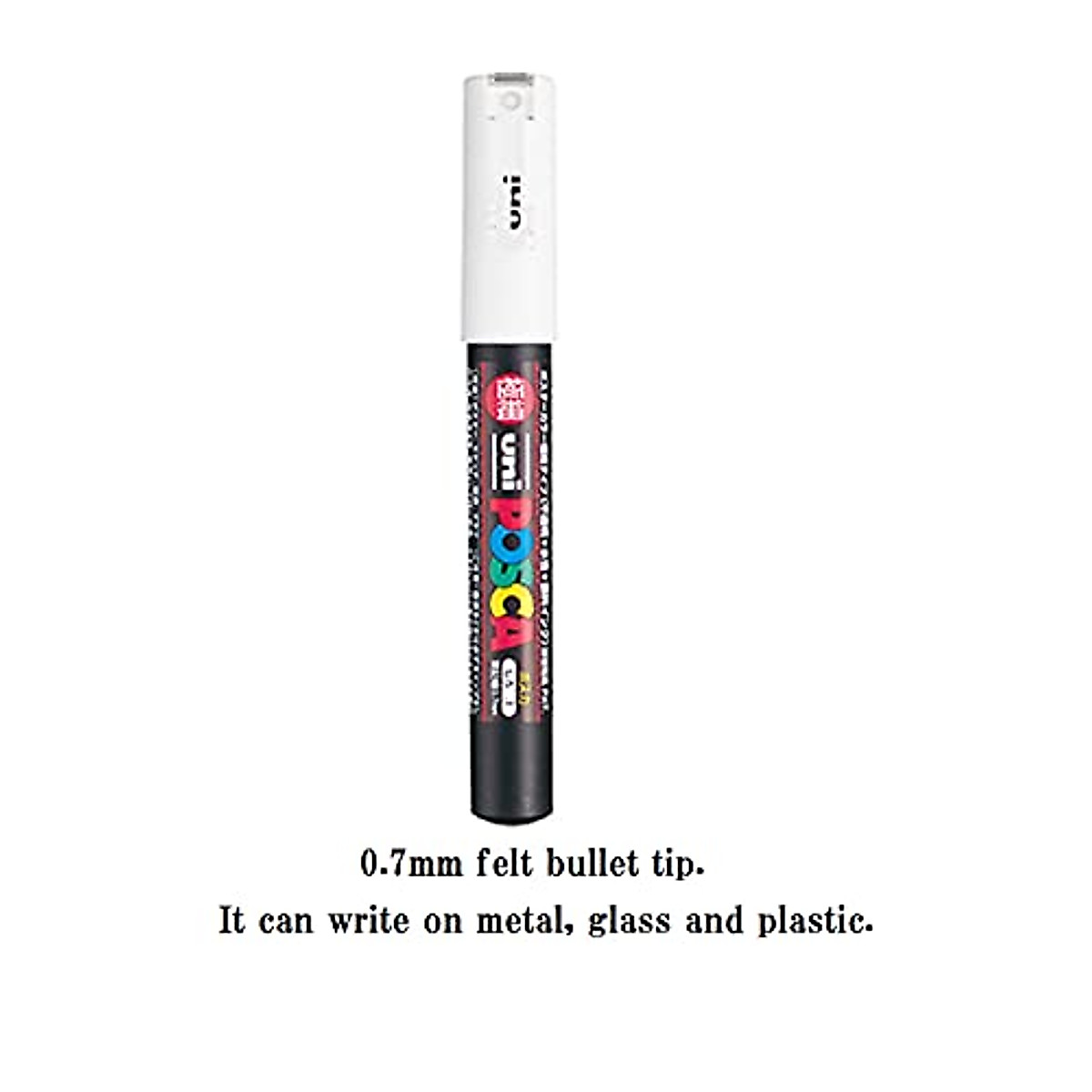 Uni Japan Posca Paint Marker Mitsubishi Poster Color White 6 Marking Pen PC-1M PC-3M PC-5M 2 of Each With Kanji LOVE Sticker