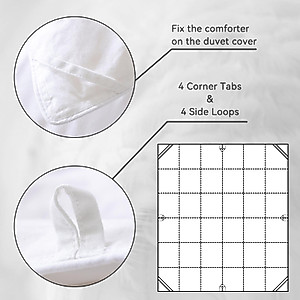 WENERSI Goose Feather Down Comforter King Size,Hotel Style Bedding Comforter,750+ Fill Power,1200TC,100% Organic Cotton Fabric,All Season White Duvet Insert with 8 Corner Tabs
