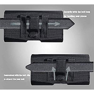 AH Military Grade Phone Holster Men Cell Phone Holsters Belt Case with Loop Cell Phone Nylon Clip Magnetic Pouch For Android Galaxy iPhone 12 Pro Max 6+ 7 Plus 8 Plus Holster Fit Commuter Case (Large)