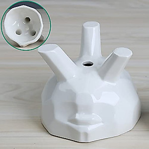 YONGYAN Face Shape Flower Pot Statue Decoration Ceramics Garden Head Planters Containers Pot Bookshelf Office Desktop Decor