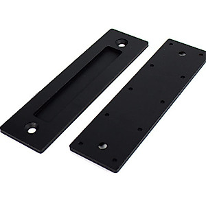 Sliding Barn Door Handle, Double Sided Rectangular Black Door Pull Handle, Door Handle Replacement, Both Interior and Exterior Doors