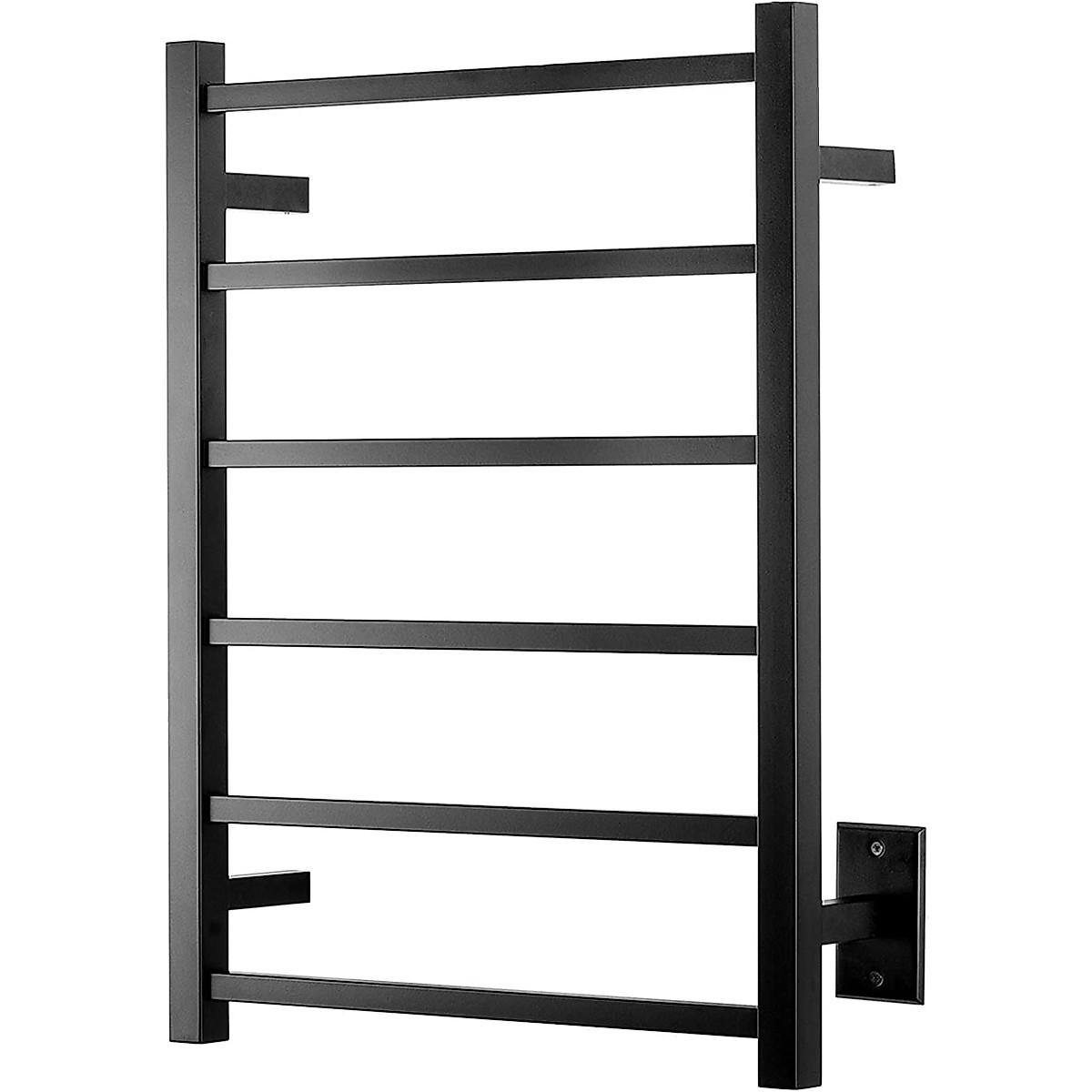 Sharpeye Towel Warmer with 24hr Timer, Matte Black Heated Towel Rack for Bathroom, Plug-in/Hardwired, Wall Mounted Electric Towel Drying Rack, with Temperature Control