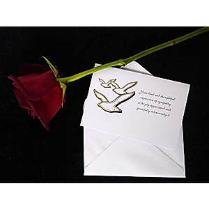 Gappitv Funeral Sympathy Acknowledgements - Set of 25 Thank You Cards - Includes Envelopes - Gold Foil Stamped Going Home Doves