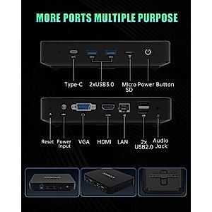 Mini PC Windows 10 Pro, Intel Celeron N4020,Mini Desktop Computer 4GB DDR4 128GB eMMC, Micro Computer 4K Suppport, 2.4/5G WiFi Bluetooth 5.0, Gigabit Ethernet, for Business, Home