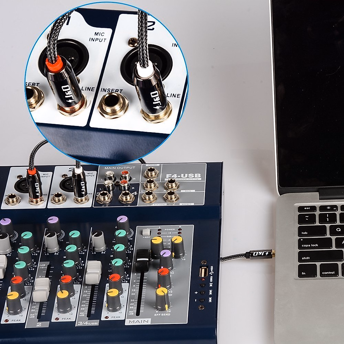 J&D 3.5mm 1/8 inch TRS Male to Dual 6.35mm 1/4 inch TS Male Mono Stereo Y-Cable Splitter for Amplifiers/Mixer Audio Recorder, Zinc Alloy Housing, Nylon Braid, Gold Plated Copper Shell, 1.5 Feet