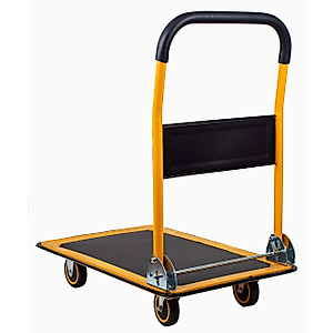 MaxWorks 80855 500-Pound Service Cart with Two Trays 30"X16" & 80876- Foldable Platform Truck Push Dolly 330 lb. Weight Capacity