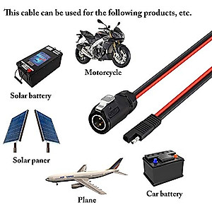 zdyCGTime 2 Pin Power Industrial Circular Connector to SAE Cable for Solar Panel Suitcase and Grand Design, Fit for Furrion, Forrest River RV Solar Panel Suitcase, Grand Design RV's Industry（10AWG）