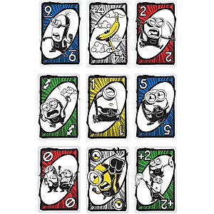 Mattel Games UNO Featuring Illumination’s Minions: The Rise of Gru, Card Game for Kids and Family with 112 Cards, for 7 Year Olds and Up