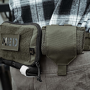 PETAC GEAR Tactical Medical Pouch Compact Admin Belt Pouch EMT First Aid Pouch IFAK Utility Pouch Trauma Kit Organizer Tourniquet Holder (RG)