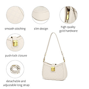 Scarleton Crossbody Bags for Women, Quilted Shoulder Bag, Handbags for Women, Purses for Women, 2-Strap Crossbody Bag, H211102 - White